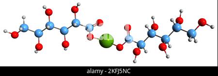 3D image of Magnesium glycinate skeletal formula - molecular chemical ...