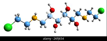 3D image of Mannitol skeletal formula - molecular chemical structure of ...