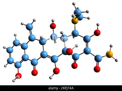 3D image of Doxycycline skeletal formula - molecular chemical structure ...