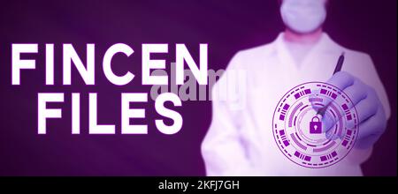 Text sign showing Fincen Files. Word for Transactions in financial ...