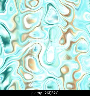 Washed teal wavy blur water reflection melange seamless pattern ...