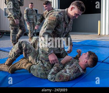 Defenders assigned to the 171st Security Forces Squadron practice hand ...