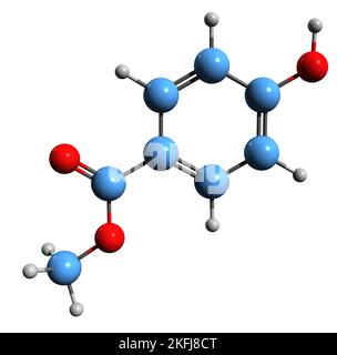 3D image of Methylparaben skeletal formula - molecular chemical ...