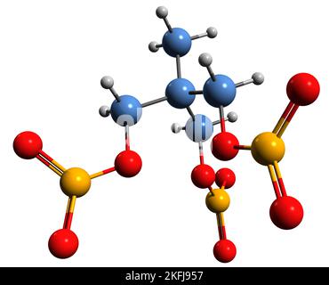 3D image of Diethylene glycol dinitrate skeletal formula - molecular ...