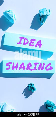 Conceptual display Idea Sharing. Word Written on Startup launch ...