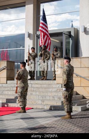 Members of 529th Military Police Company “Honor Guard” form a cordon ...
