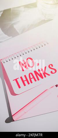 Inspiration showing sign No, Thanks. Internet Concept Answering ...