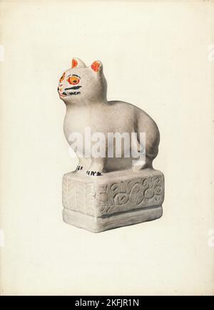 Chalkware Cat, c. 1940 Stock Photo - Alamy
