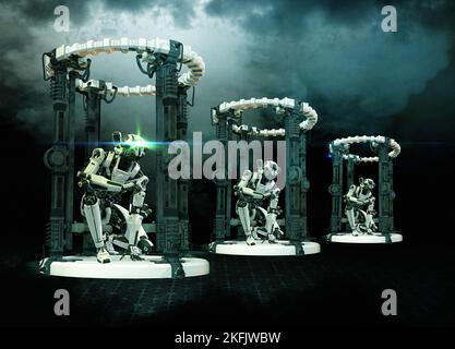 Future android astronaut on spaceship, illustration Stock Photo - Alamy