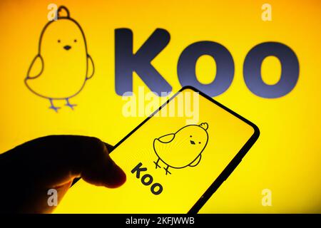 Brazil. 18th Nov, 2022. In this photo illustration, the Koo app logo is ...