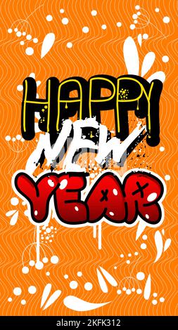 2023. Graffiti tag. Abstract modern street art decoration performed in ...