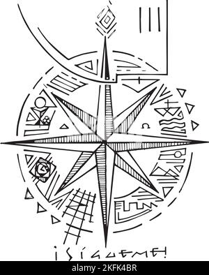 Hand drawn Compass vector illustration Stock Vector Image & Art - Alamy