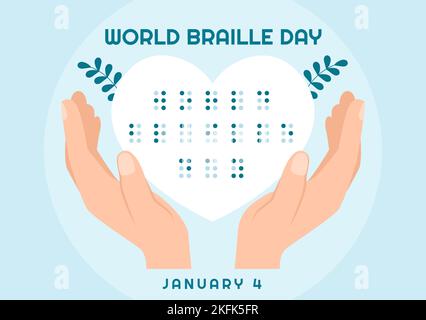 World Braille Day January 4th template. Help blind and visually ...