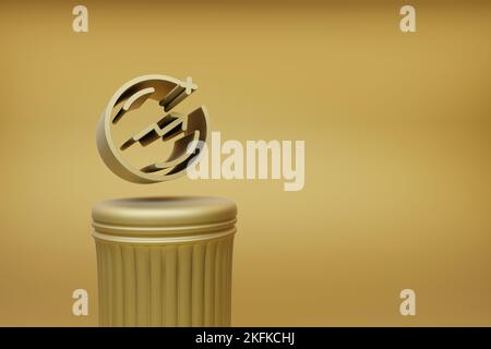 Beautiful abstract illustrations Golden arrow UP symbol icons on a ...