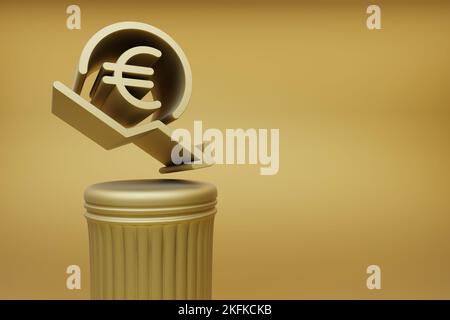 Beautiful abstract illustrations Golden EURO Price symbol icons on a ...