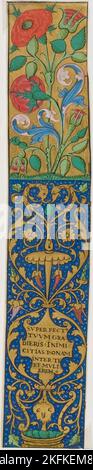 Illuminated Border with Grotesques and Flora from a Manuscript, 15th or ...