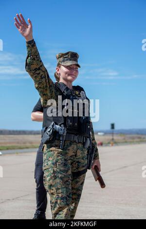 U.S. Marine Corps Cpl. Lydia Gordon, a combat graphics specialist with ...