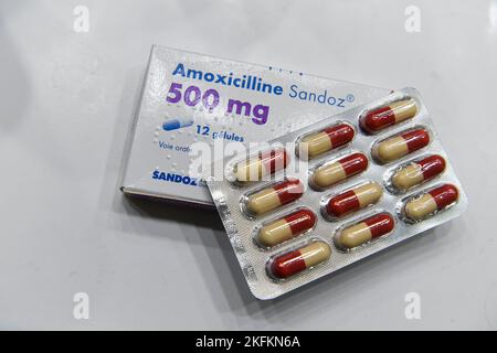 Illustration picture shows a box containing a pack of drugs of ...