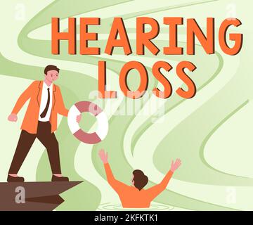 Handwriting text Hearing Loss. Concept meaning is partial or total ...