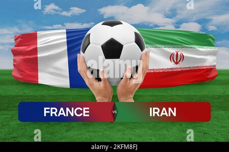 France vs Iran national teams soccer football match competition concept ...