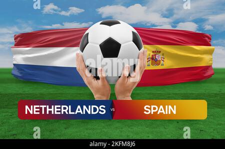 Netherlands vs Spain national teams soccer football match competition ...