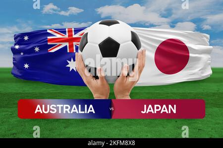 Australia vs Japan national teams soccer football match competition ...
