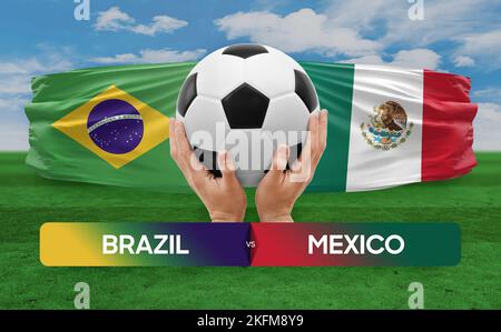 Brazil vs Mexico national teams soccer football match competition ...