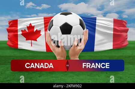 Canada vs France national teams soccer football match competition ...