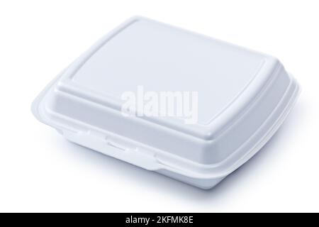 White Polystyrene Food Container Isolated Stock Photo - Alamy