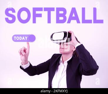 Hand writing sign Softball, Conceptual photo a sport similar to ...
