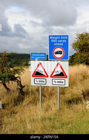 Road sign in Beck Hole Road, Goathland, North Yorkshire, warning about ...