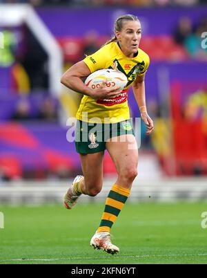 Australia’s Ali Brigginshaw during the Women's Rugby League World Cup ...