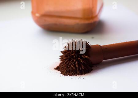 Magnetic brush with fingerprint powder close-up Stock Photo - Alamy