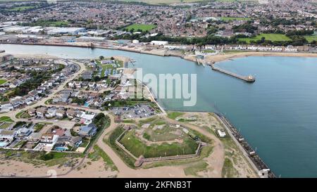 Aerial views of Shoreham Harbour, East Sussex UK Stock Photo - Alamy