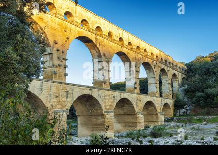 The Pont du Gard viaduct, Provence seen from the air Stock Photo - Alamy