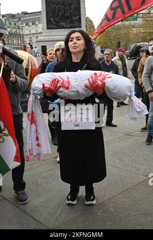 Trafalgar square, Embassy, London, UK. 19th November 2022: Iranian ...
