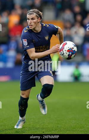 Josh Davison #9 of AFC Wimbledon runs with the ball during the Sky Bet ...