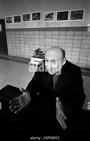 Jacobo Fijman, Argentine poet, during a press interview in Buenos Aires ...