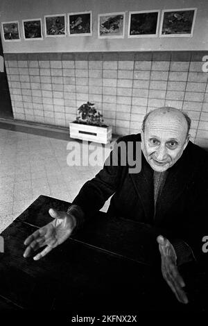 Jacobo Fijman, Argentine poet, during a press interview in Buenos Aires ...