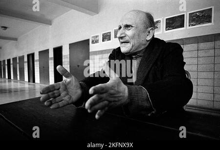 Jacobo Fijman, Argentine poet, during a press interview in Buenos Aires ...