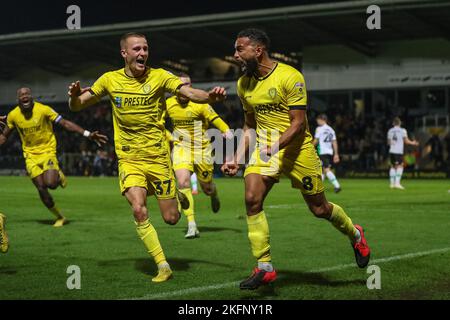 Adrian Mariappa #8 of Burton Albion celebrates his goal to make it 2-2 ...