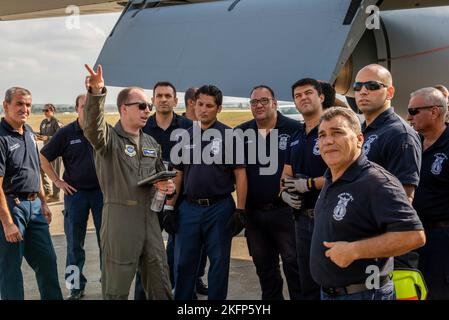 Firefighters assigned to the 39th Civil Engineer Squadron conduct a ...
