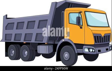 Vector Cartoon Dump Truck Icon. Tipper truck. Vector Cartoon Dump Truck ...