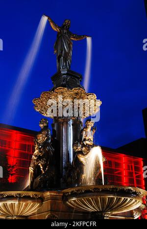 The Tyler Davidson Fountain in Cincinnati, Ohio. It is also known as ...