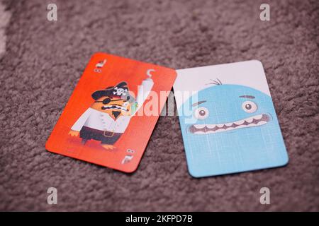 The Polish Nasza Ksiegarnia brand Paszczaki game cards with monsters ...