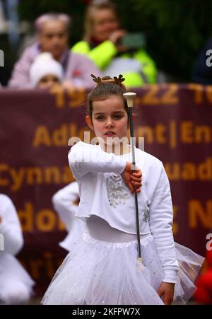 Carmarthen town Christmas light switch on Stock Photo - Alamy