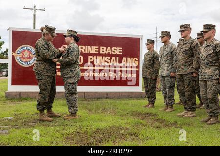 U.S. Marine Corps Sgt. Janie Aguilar works on her communications ...