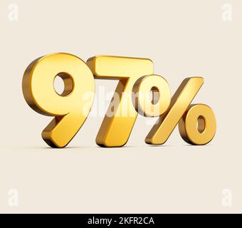 97% discount, 97 percent discount as a 3D illustration, 3D rendering ...