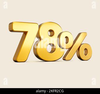 78% discount, 78 percent discount as a 3D illustration, 3D rendering ...