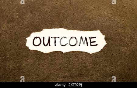 word OUTCOME on wooden block Stock Photo - Alamy
